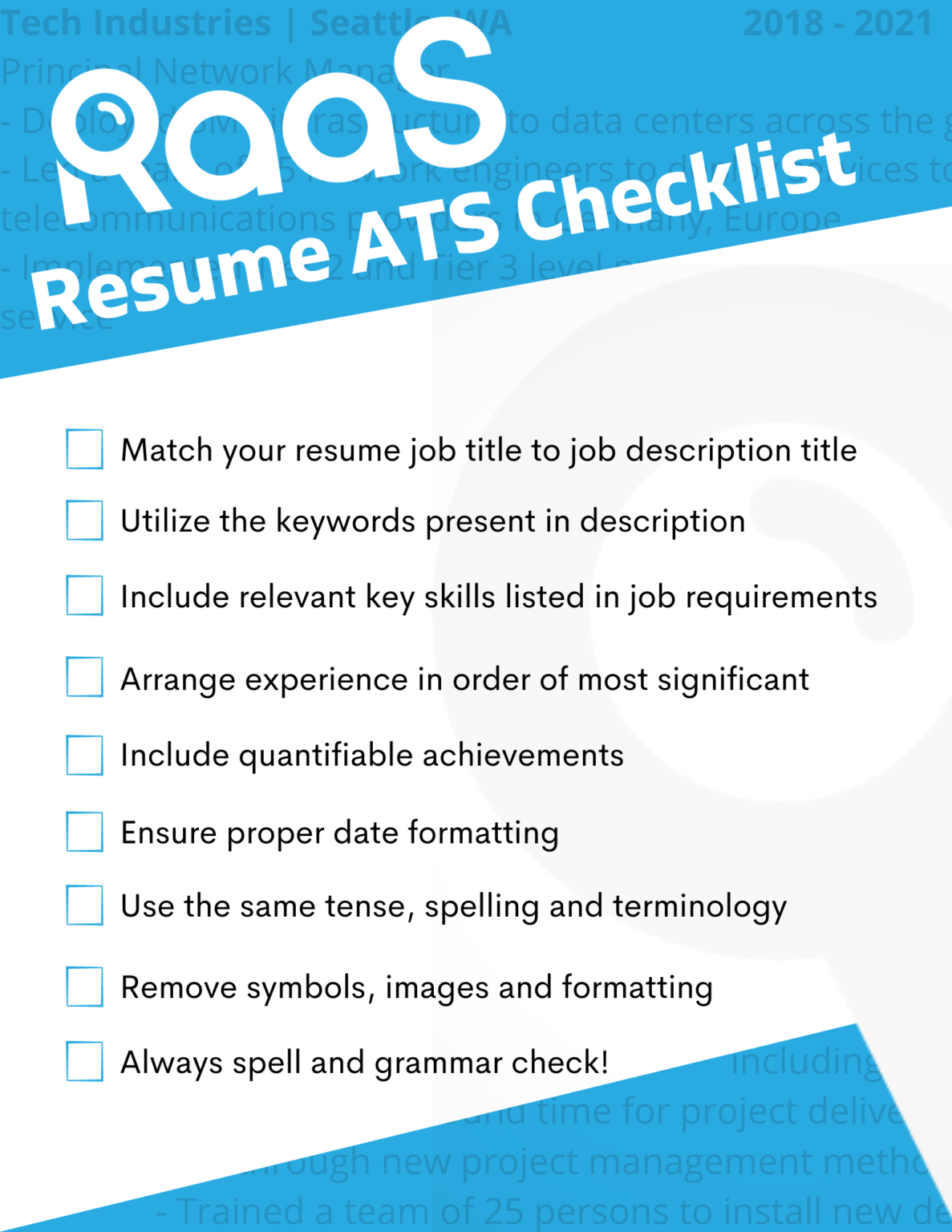 Resume Checklist – RAAS